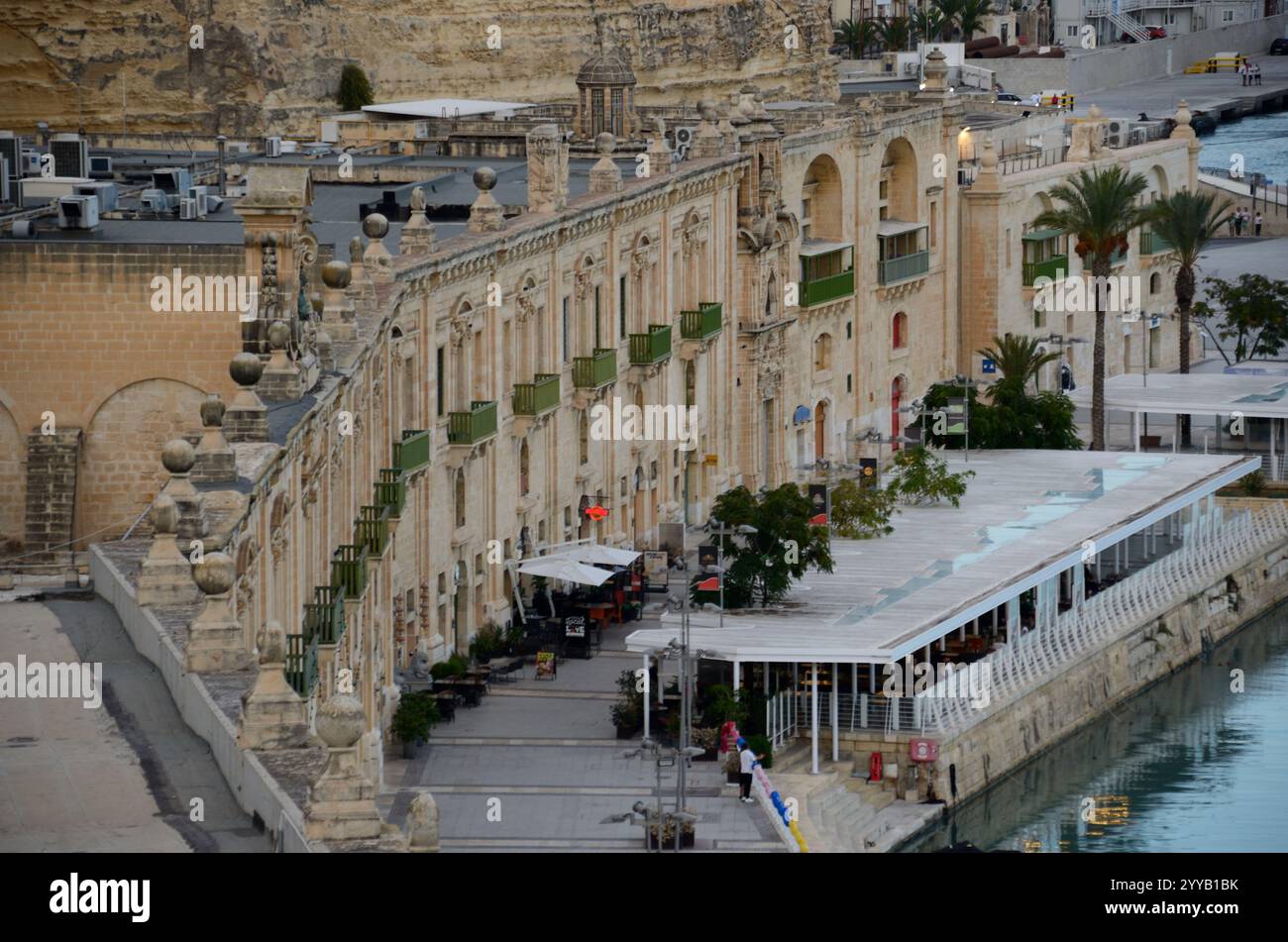 Valletta Waterfront view from Capuchin Bastion, Floriana, Malta, Europe ...