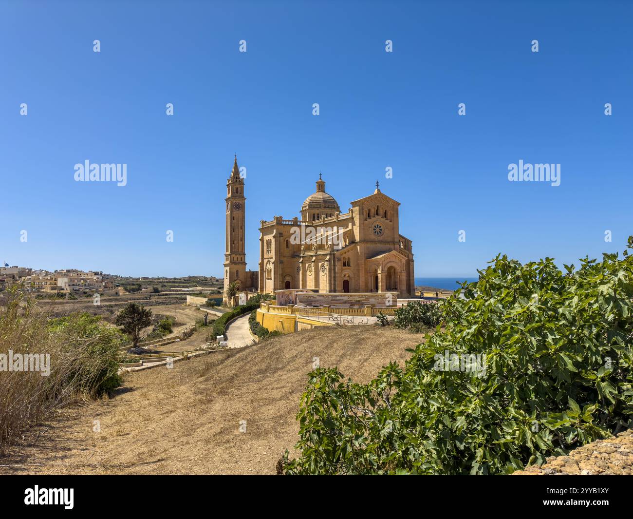 The National Shrine of the Blessed Virgin of Ta' Pinu facade, Gharb ...