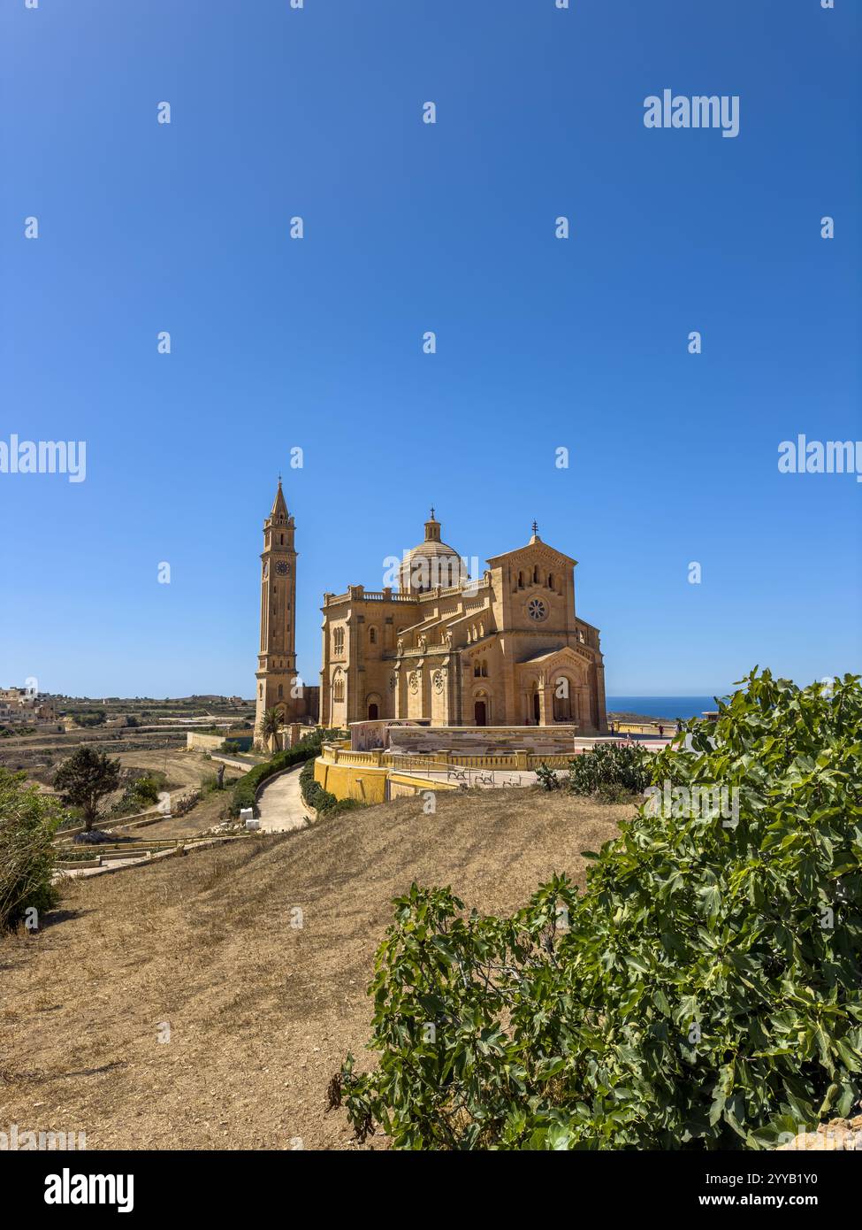 The National Shrine of the Blessed Virgin of Ta' Pinu facade, Gharb ...