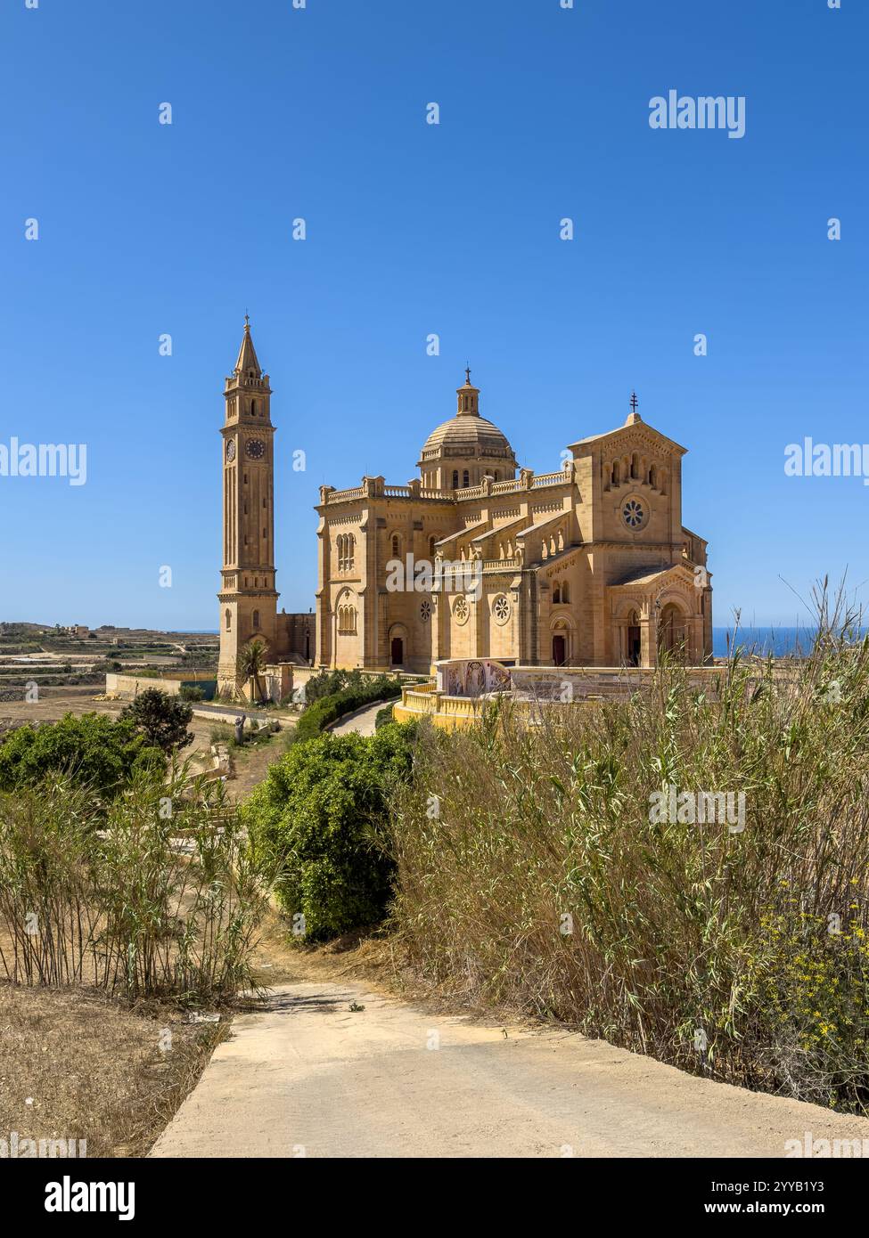The National Shrine of the Blessed Virgin of Ta' Pinu facade, Gharb ...