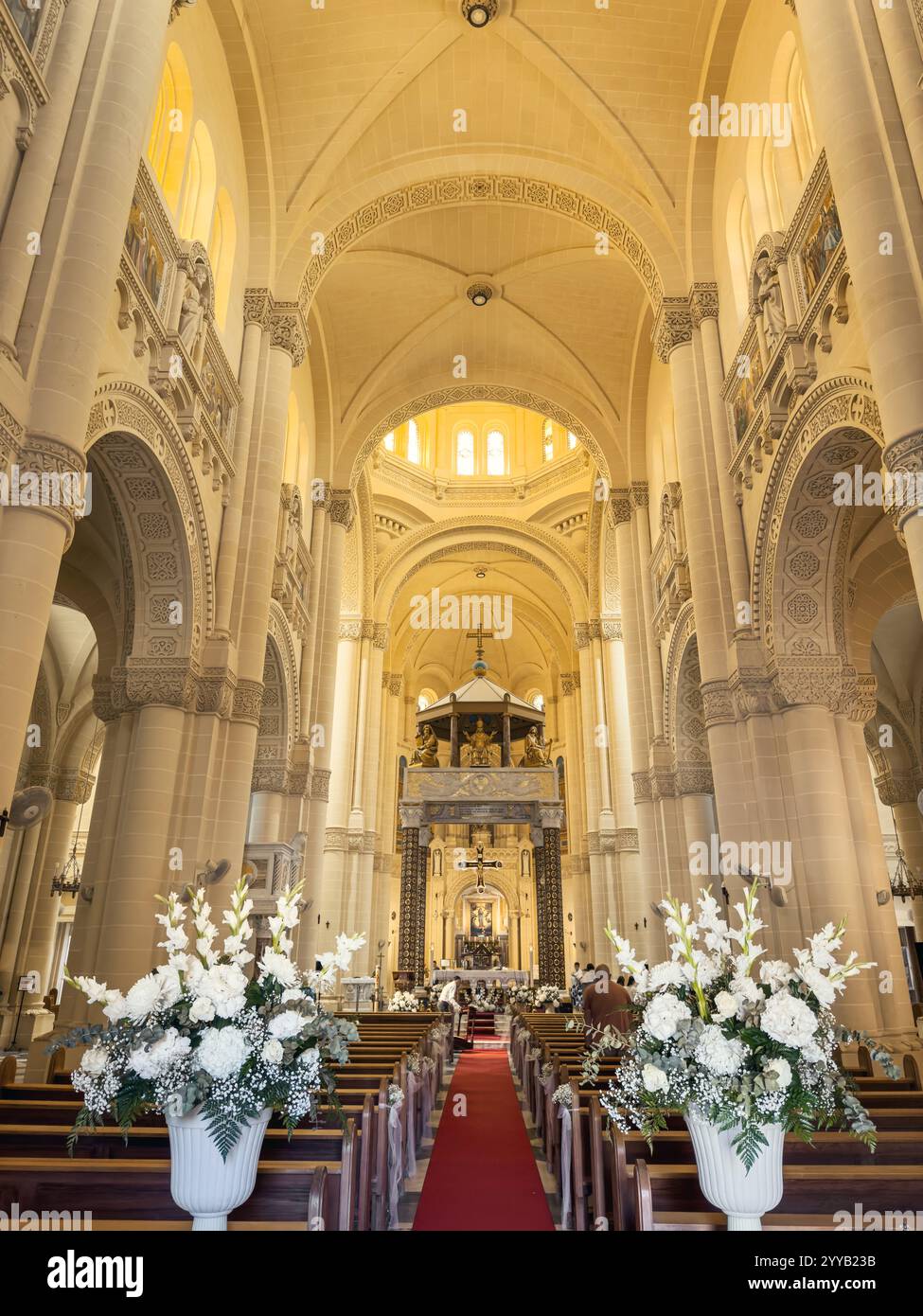 Gozo, Malta - June 8, 2024: interior of Basilica of the National Shrine ...
