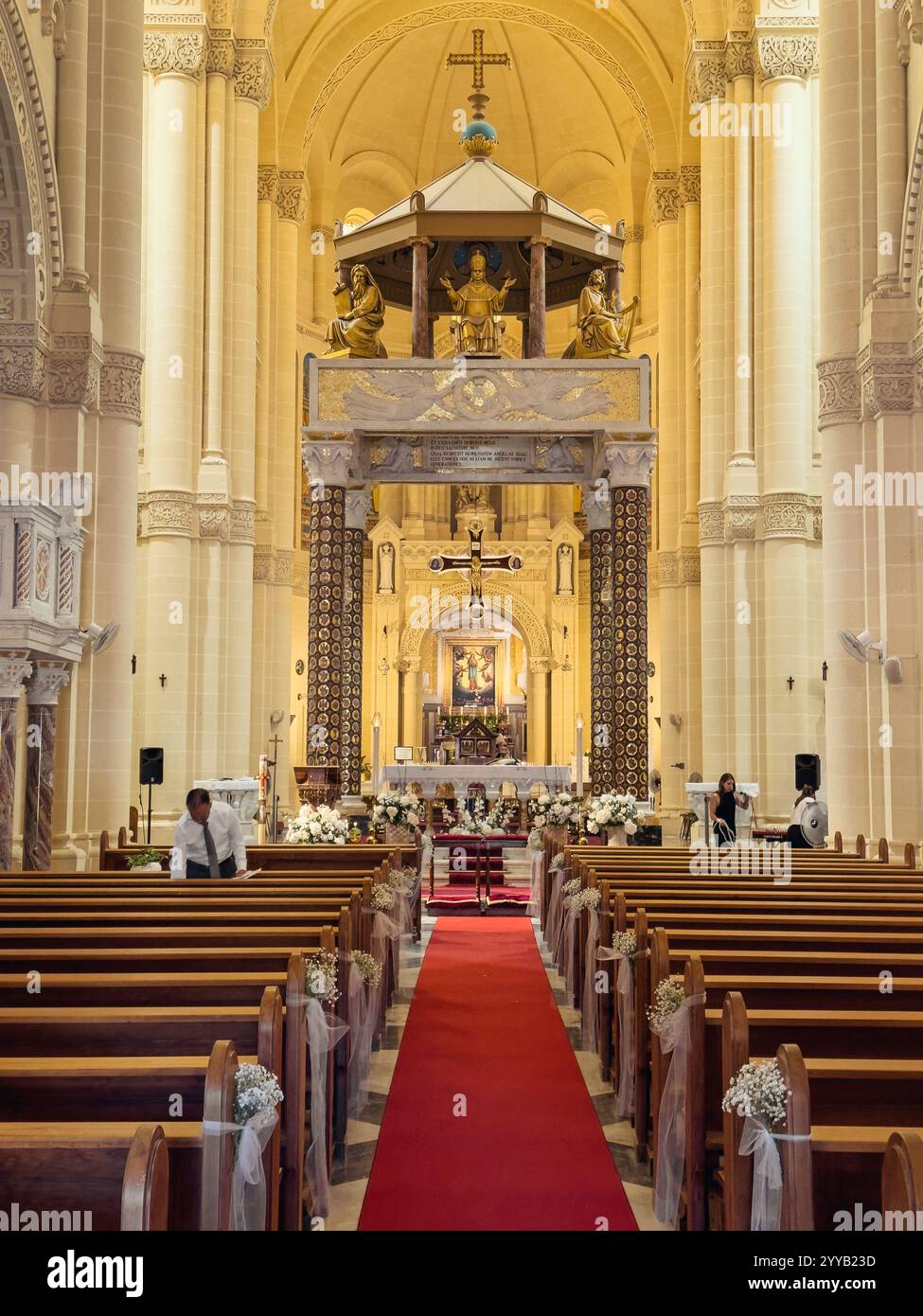 Gozo, Malta - June 8, 2024: interior of Basilica of the National Shrine ...