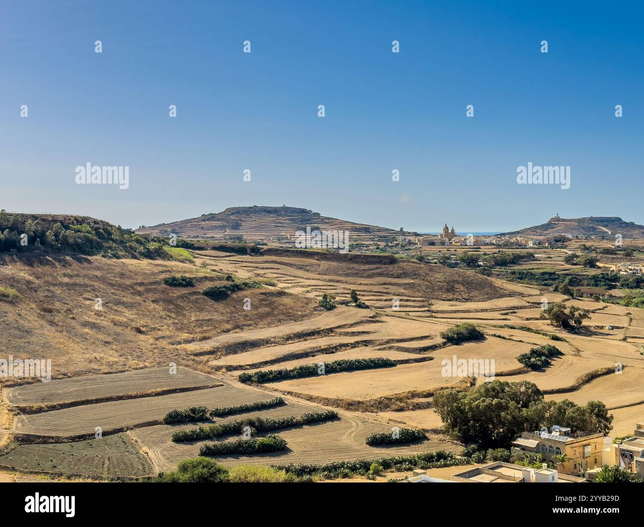 Hills with church visible in distance - panoramic view from the Old ...