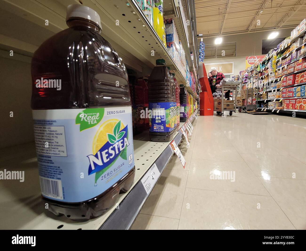 Newcastle, Canada. 20th Dec, 2024. A lone bottle of Nestea sits on the ...