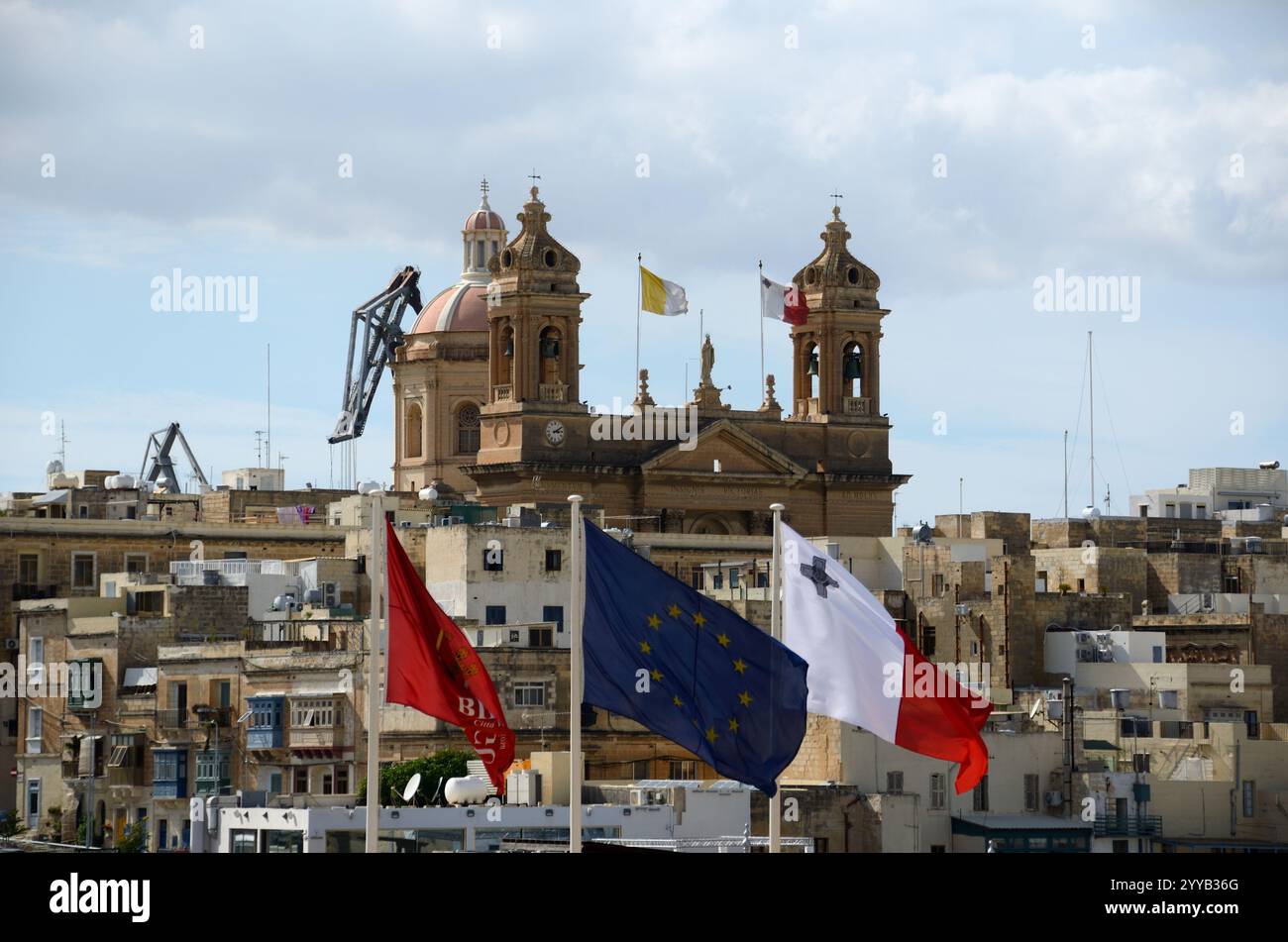 Basilica of the Nativity of Mary, Isla-Senglea view from Advance Gate ...