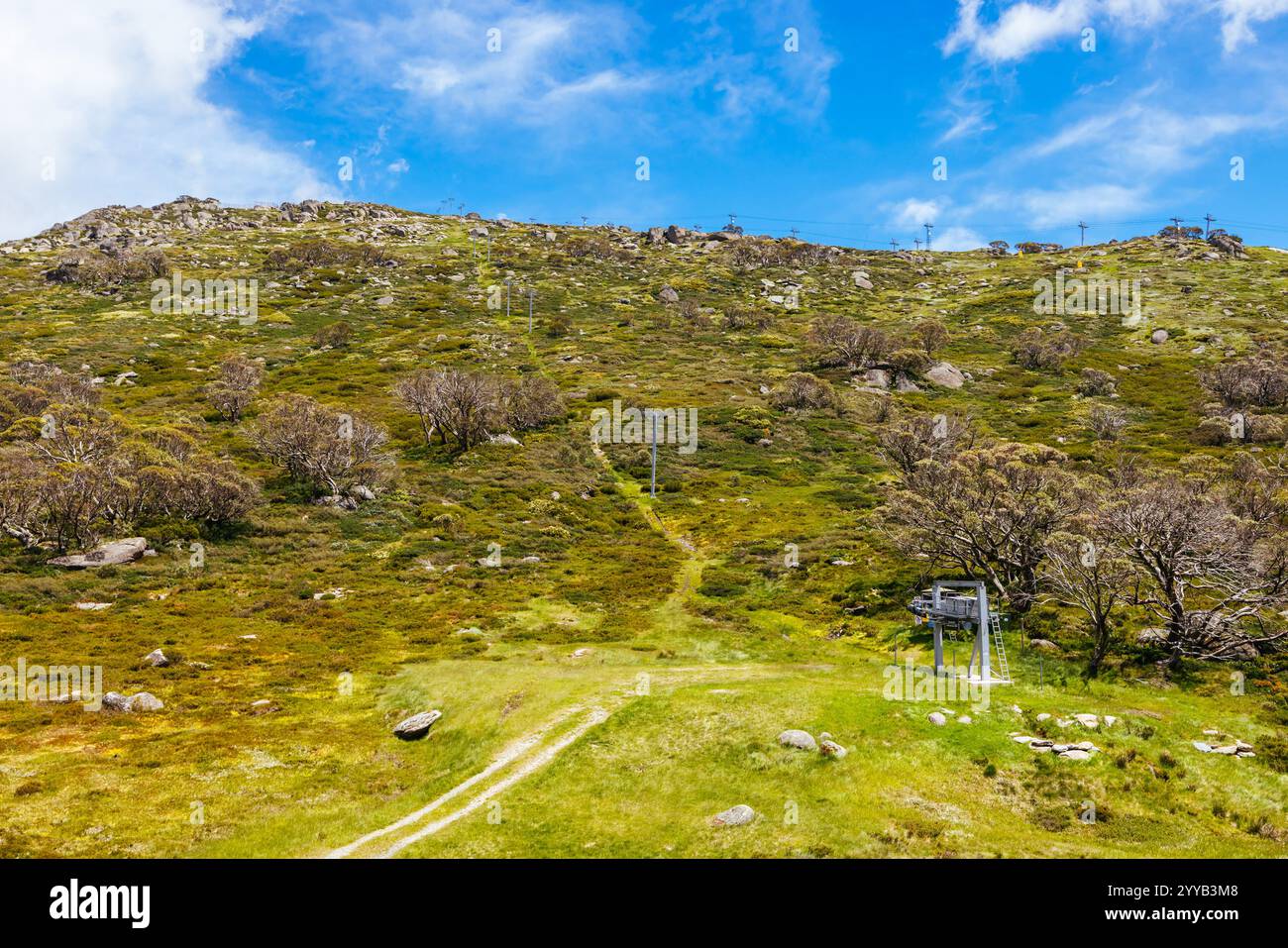 Perisher village views in summer in Kosciuszko National Park, Snowy ...