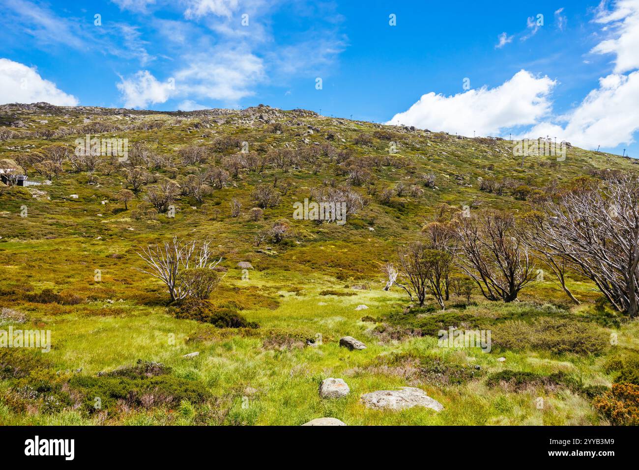 Perisher village views in summer in Kosciuszko National Park, Snowy ...
