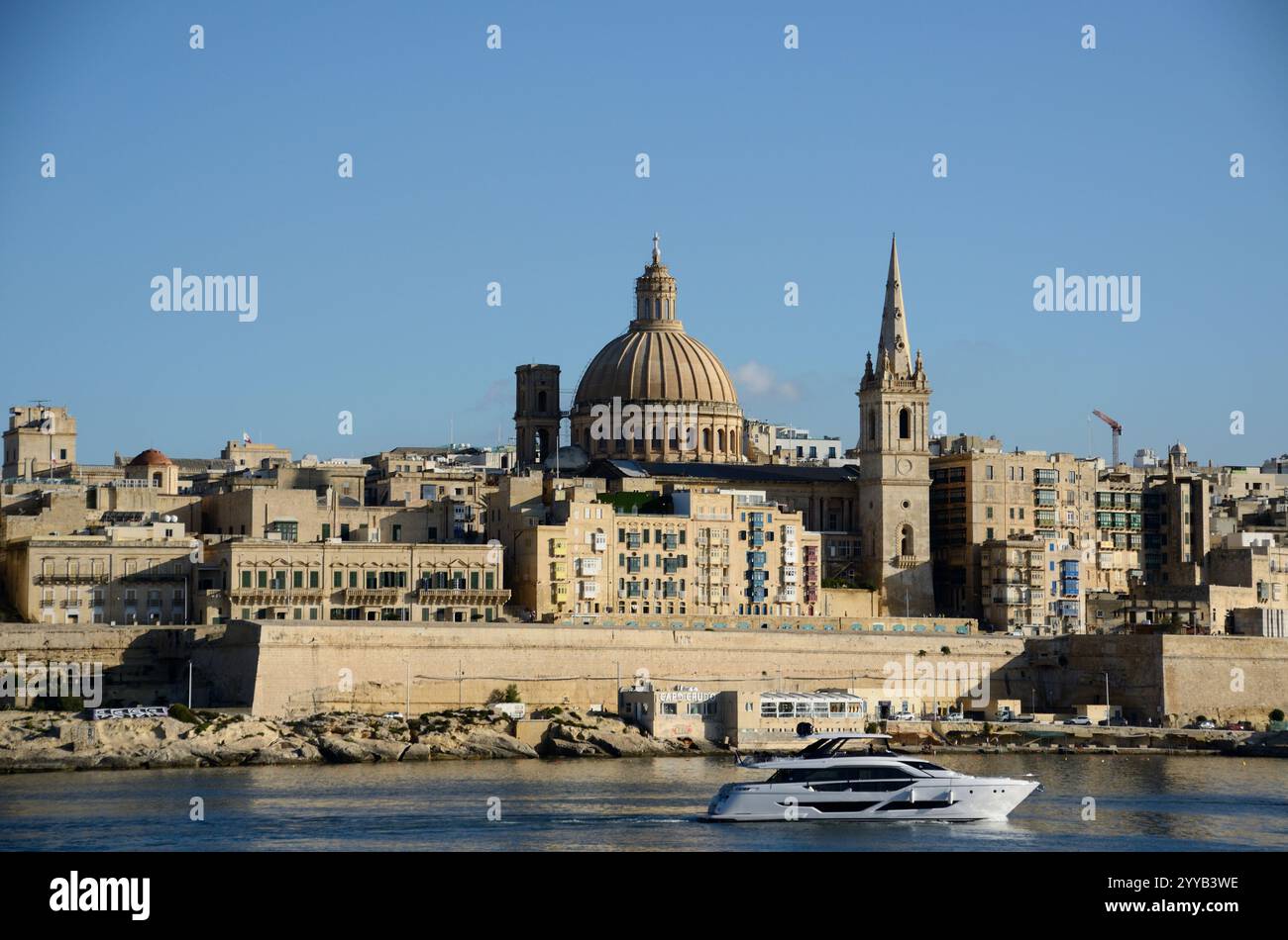 Church of Our Lady of Mount Carmel, St. Paul Cathedral, Valletta view ...