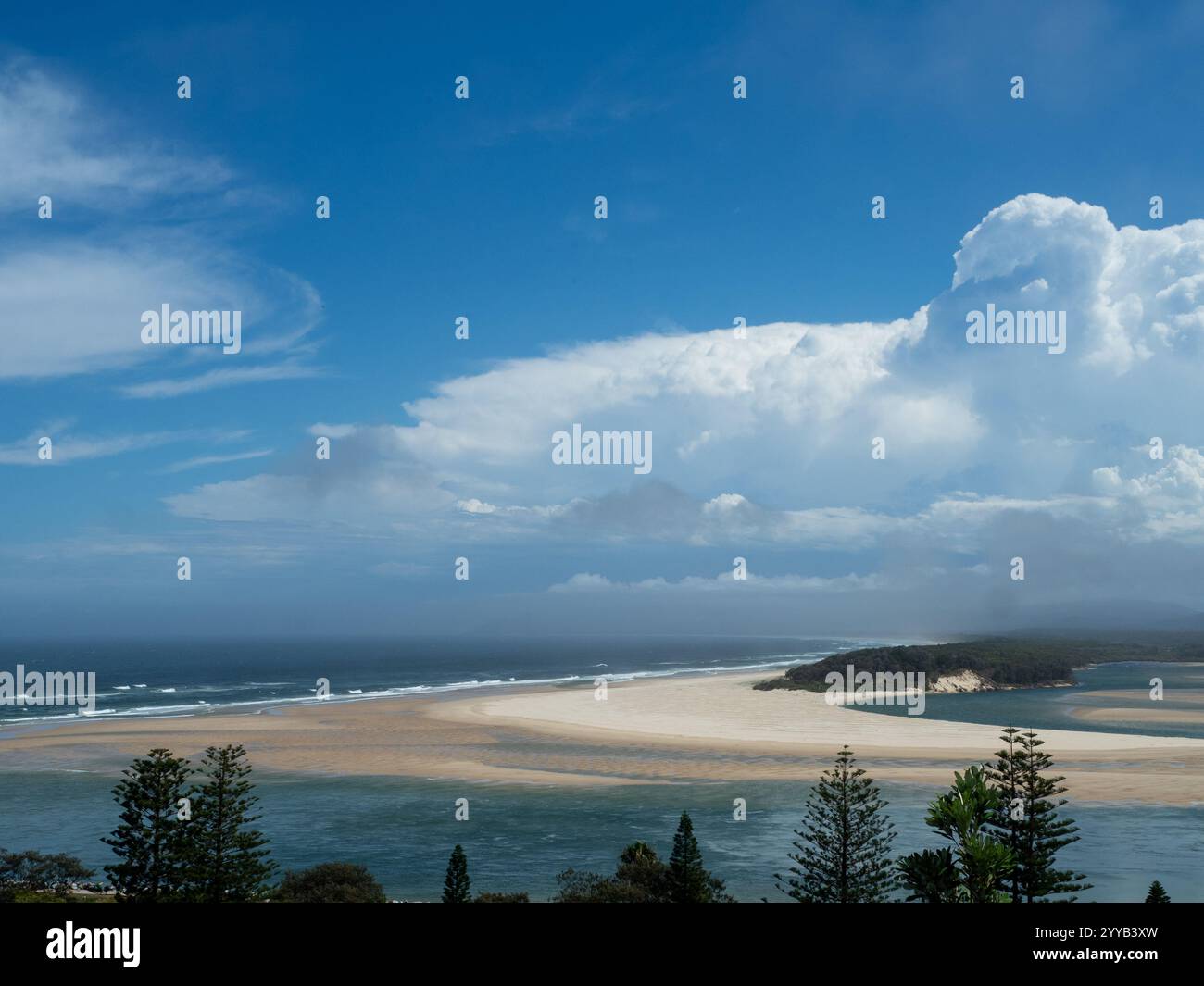 Majestic clouds, beach, sea and sand at Nambucca Heads, NSW Australia ...