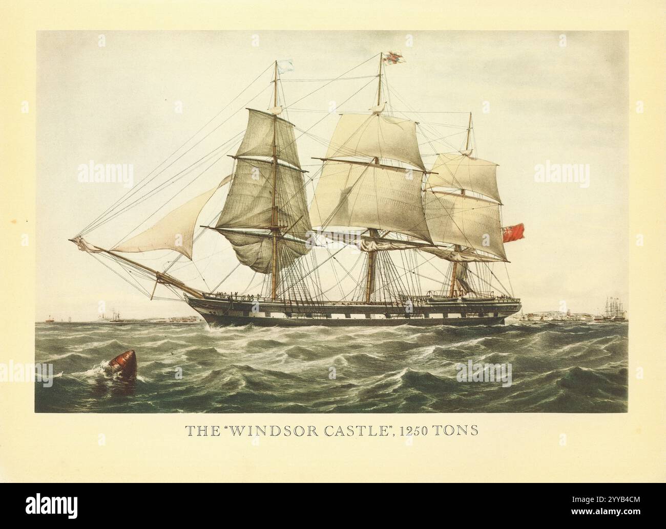 The ship Windsor Castle at 1250 tons. Windsor Castle was a wooden ...