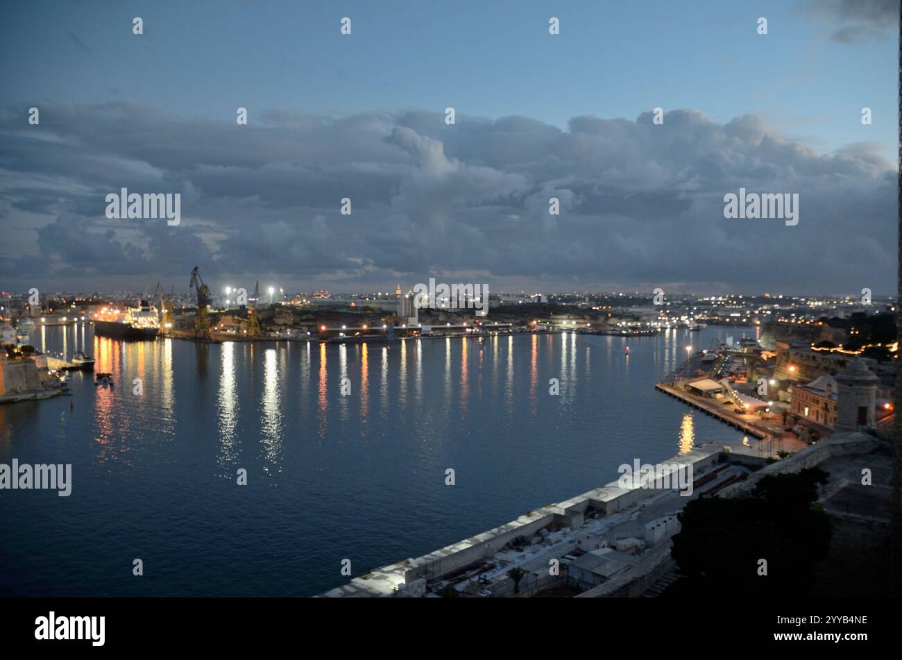 Marsa view from Upper Barrakka, Valletta, Malta, Europe Stock Photo - Alamy