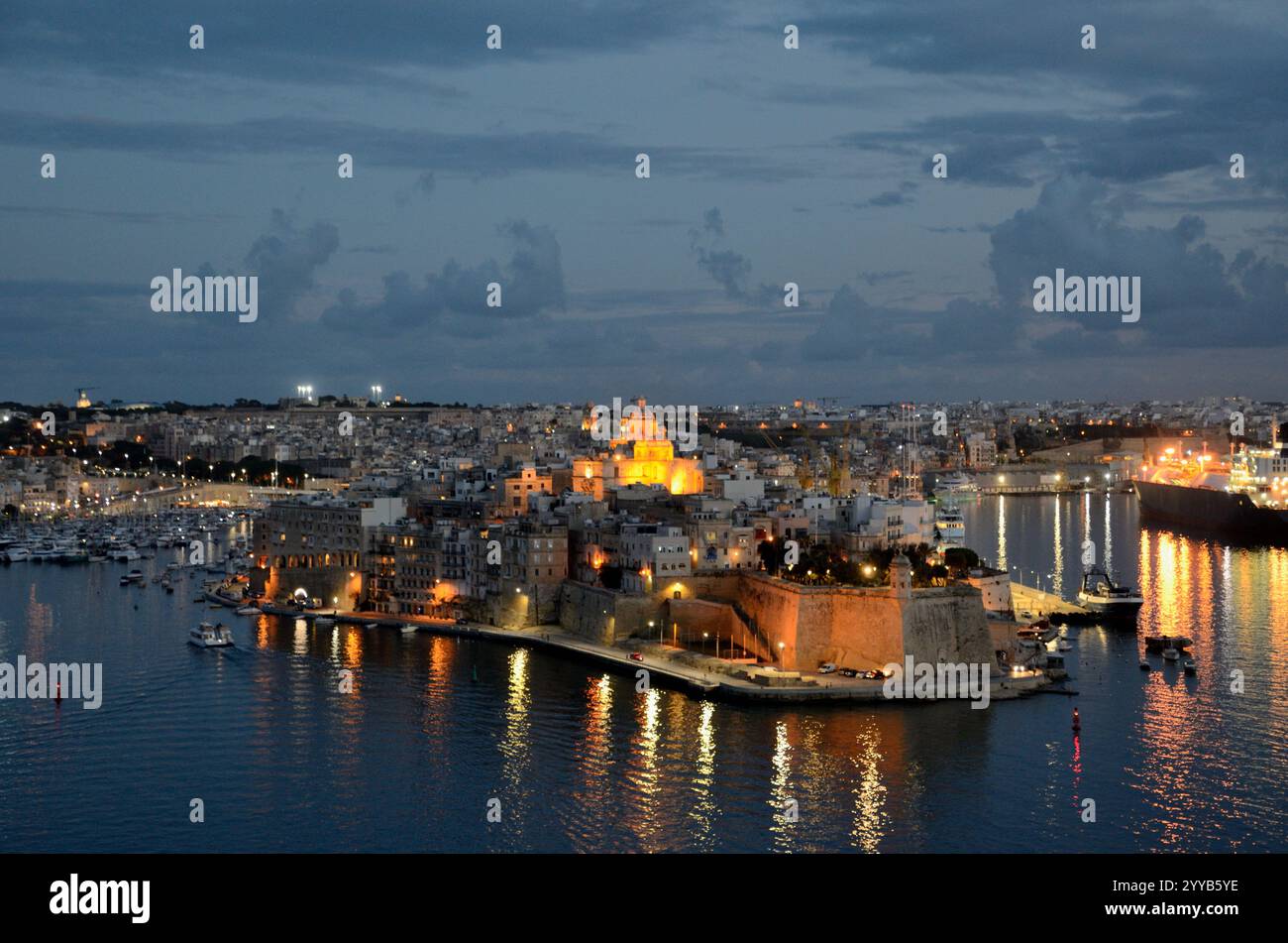 Isla-Senglea view from Upper Barrakka, Valletta, Malta, Europe Stock ...