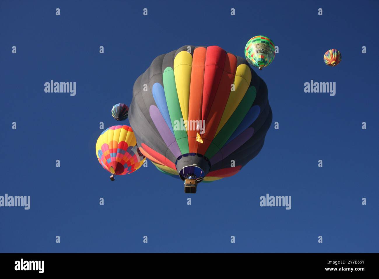 Flying high in hot air balloons over Albuquerque New Mexico Stock Photo ...