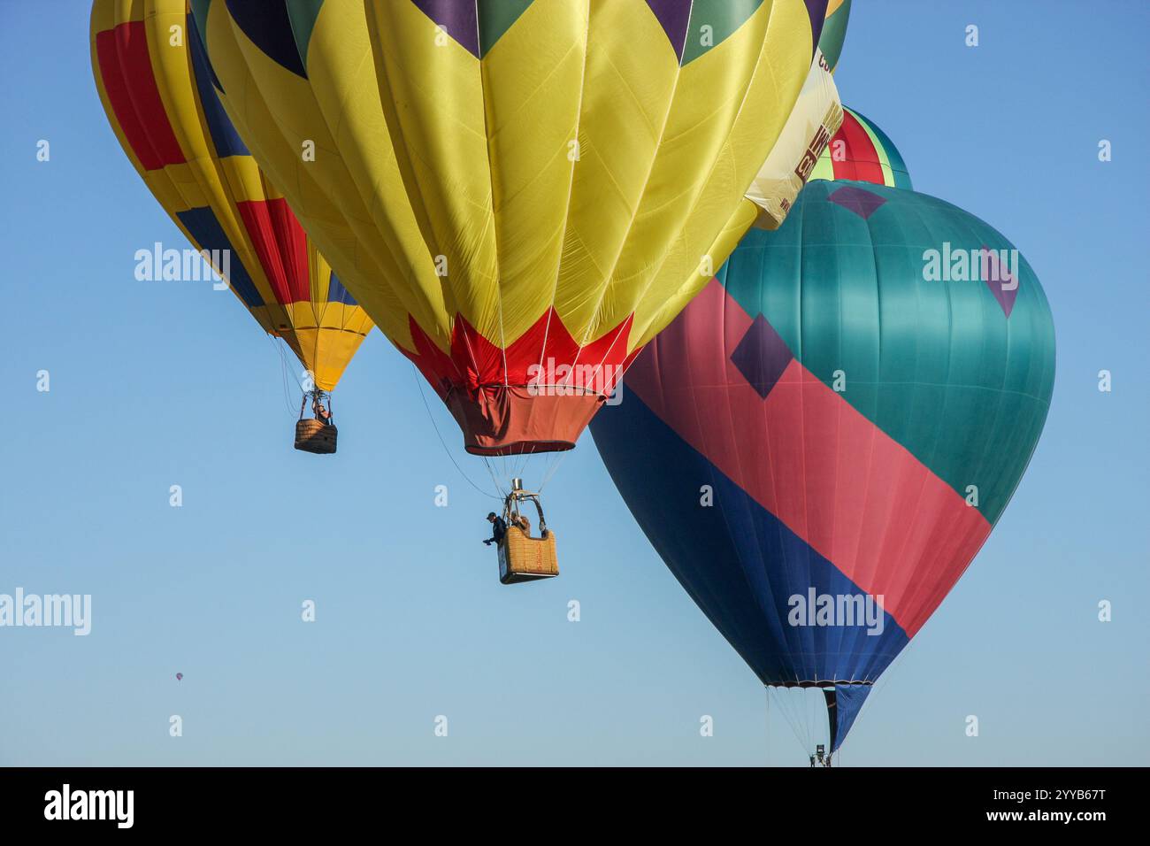Flying high in hot air balloons over Albuquerque New Mexico Stock Photo ...
