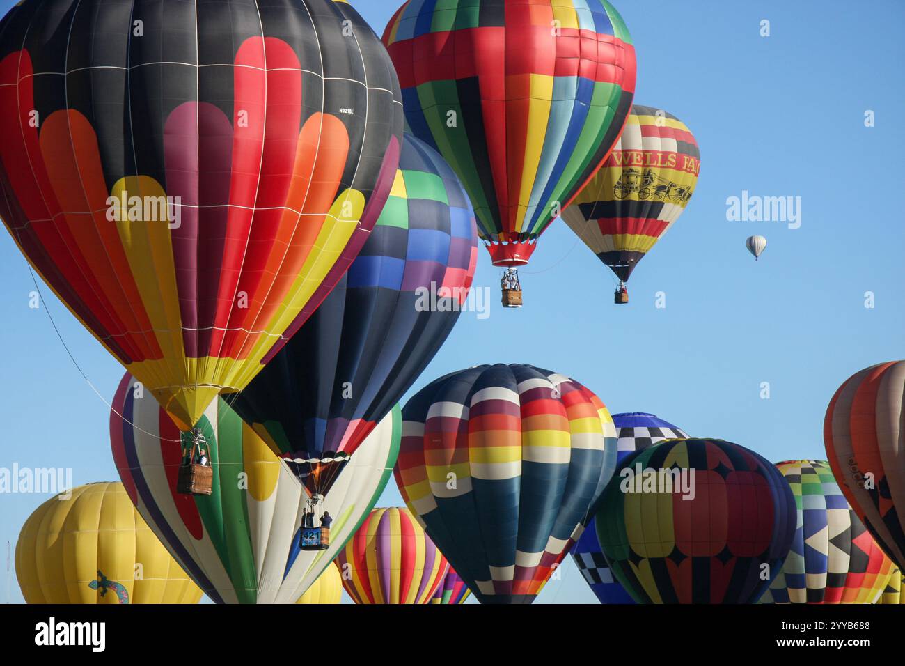 Flying high in hot air balloons over Albuquerque New Mexico Stock Photo ...
