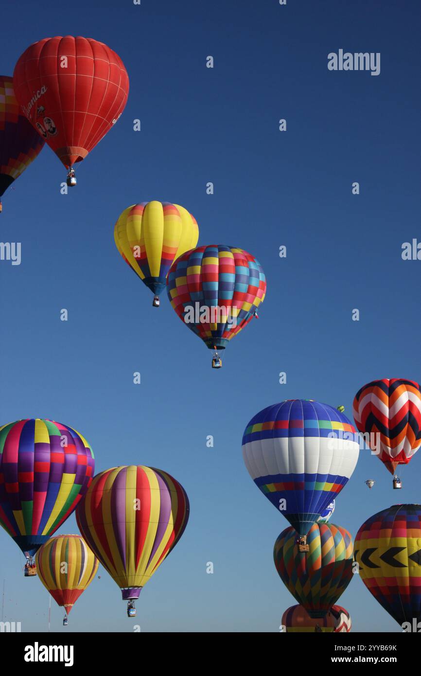 Flying high in hot air balloons over Albuquerque New Mexico Stock Photo ...