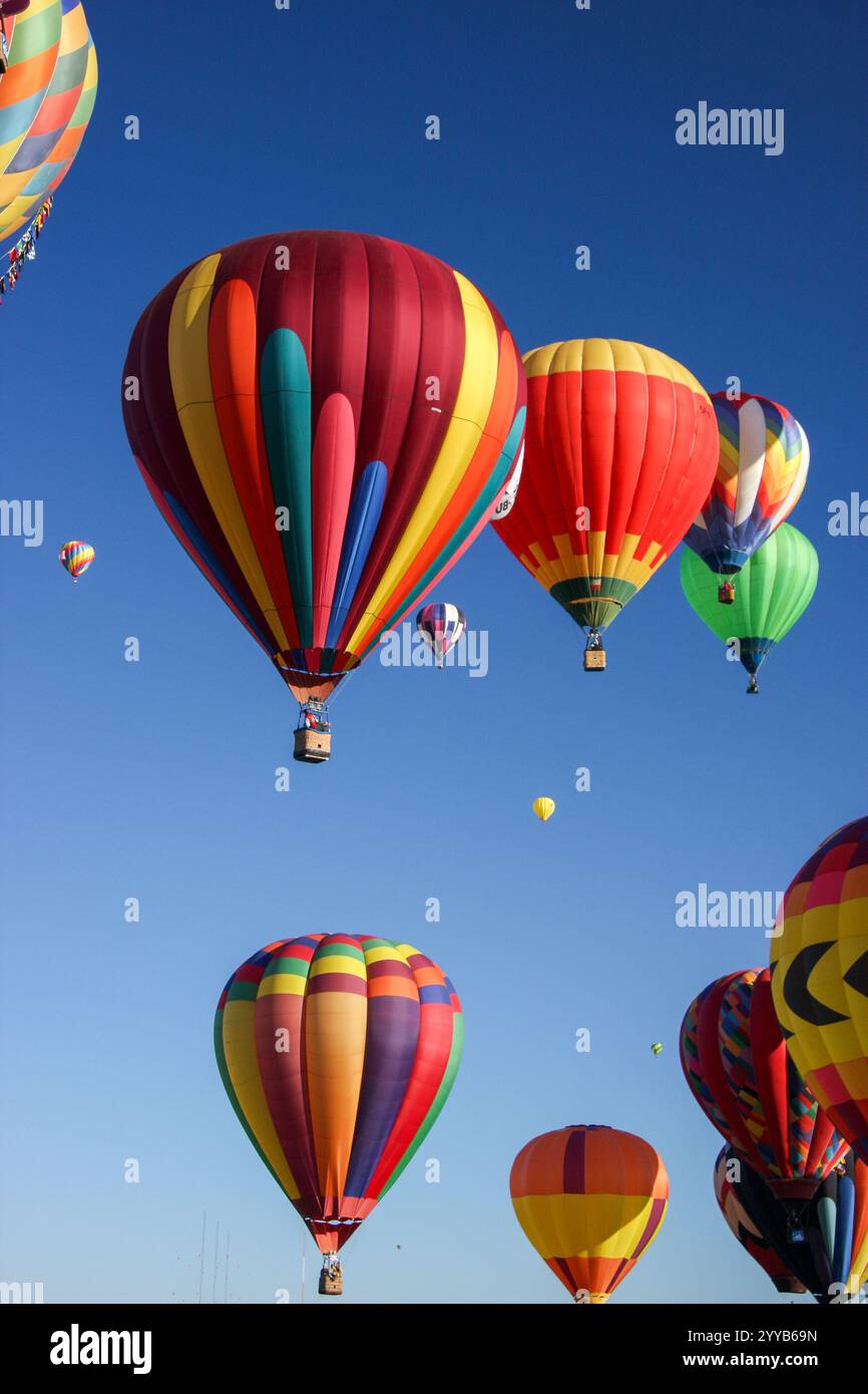 Flying high in hot air balloons over Albuquerque New Mexico Stock Photo ...