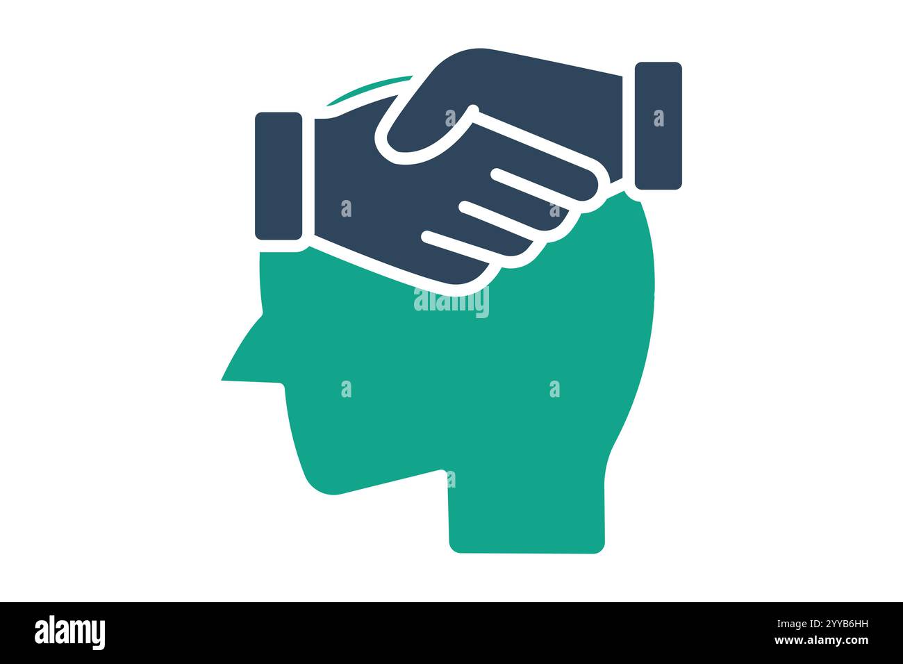 Empathy icon. solid icon style. head with handshake. icon related to ...