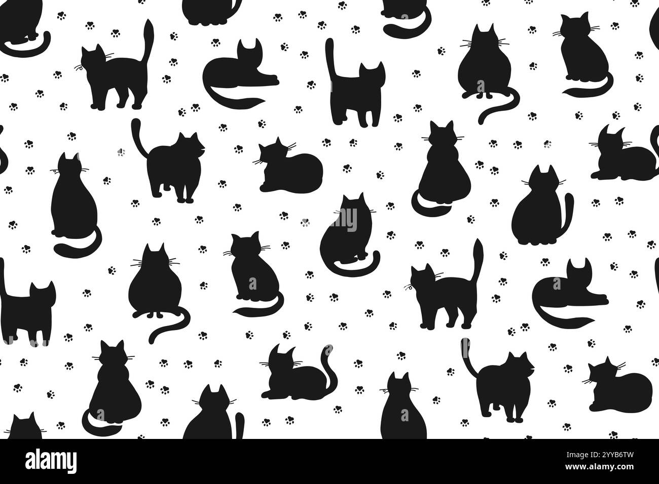Cats wallpaper Black and White Stock Photos & Images - Alamy