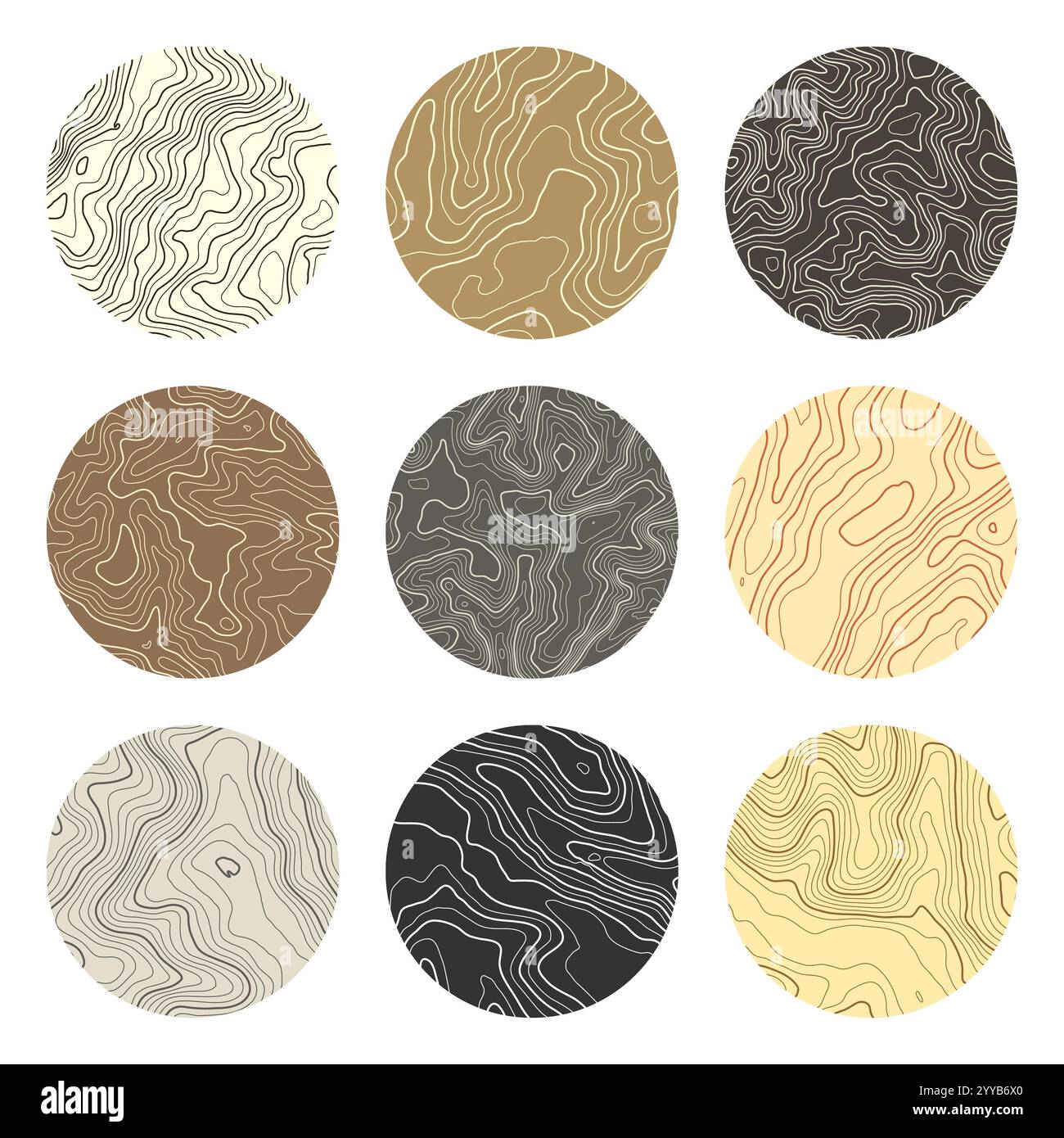 Colorful topographic map with contour lines. Geographic terrain grid ...