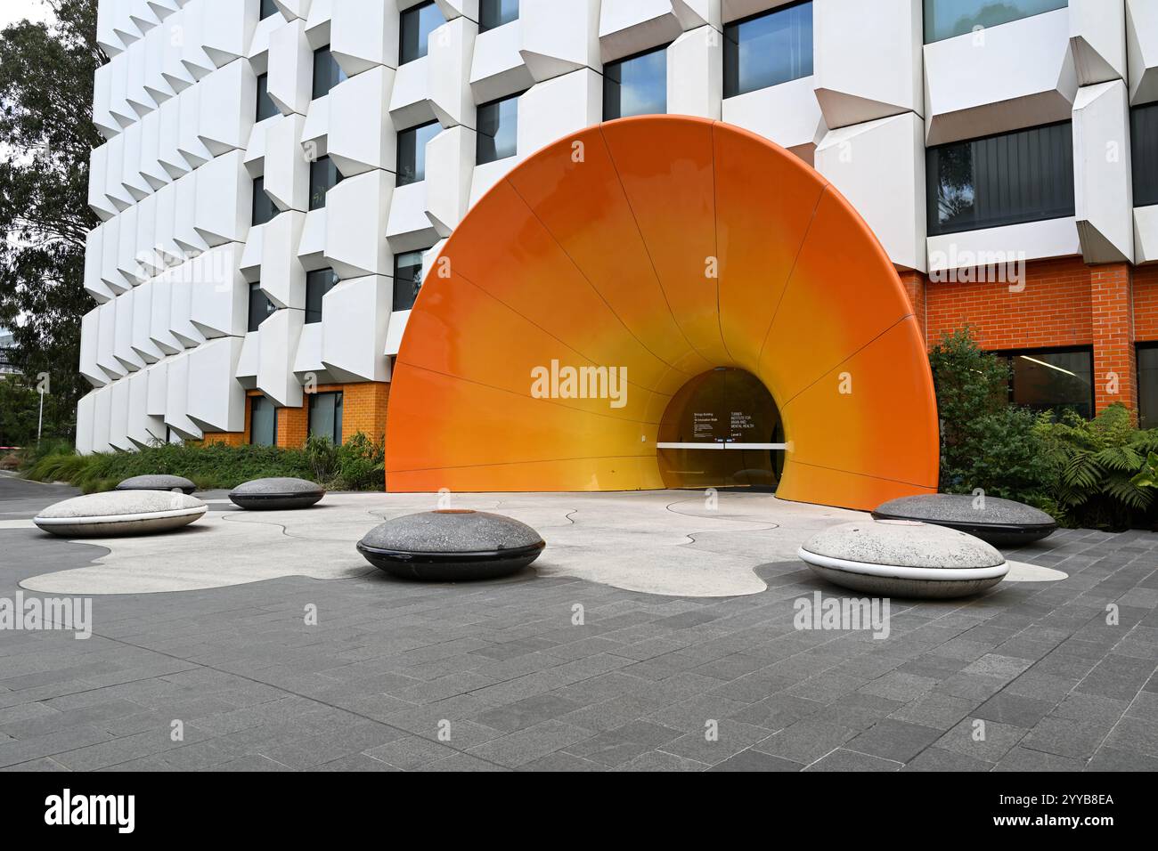 Exterior of the Biology Building at Monash University, with unique eye ...