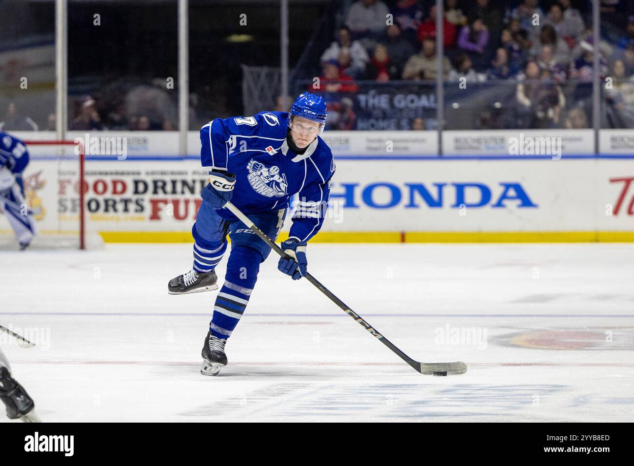 Rochester, New York, USA. 20th Dec, 2024. Syracuse Crunch defenseman ...