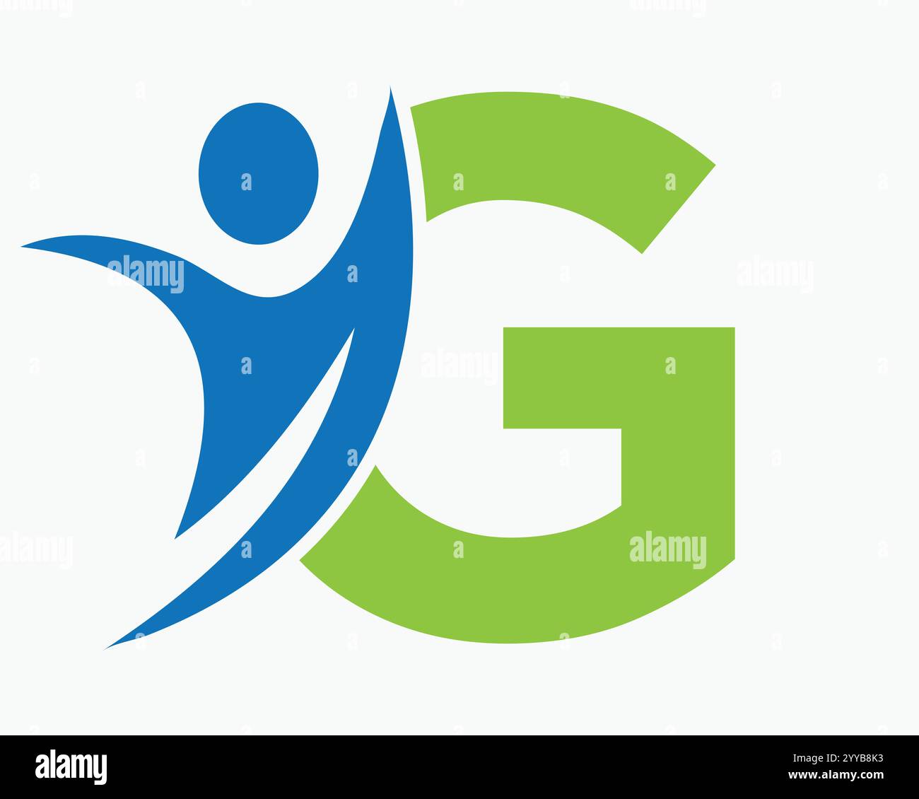 Initial Letter G Wellness Logo Concept With Human Symbol For Healthcare ...