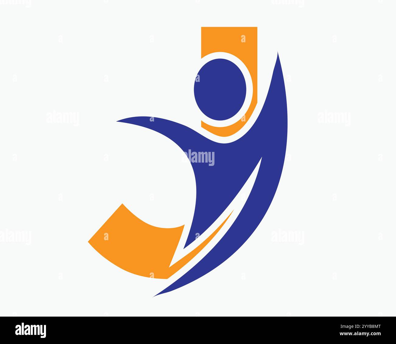 Initial Letter J Wellness Logo Concept With Human Symbol For Healthcare ...