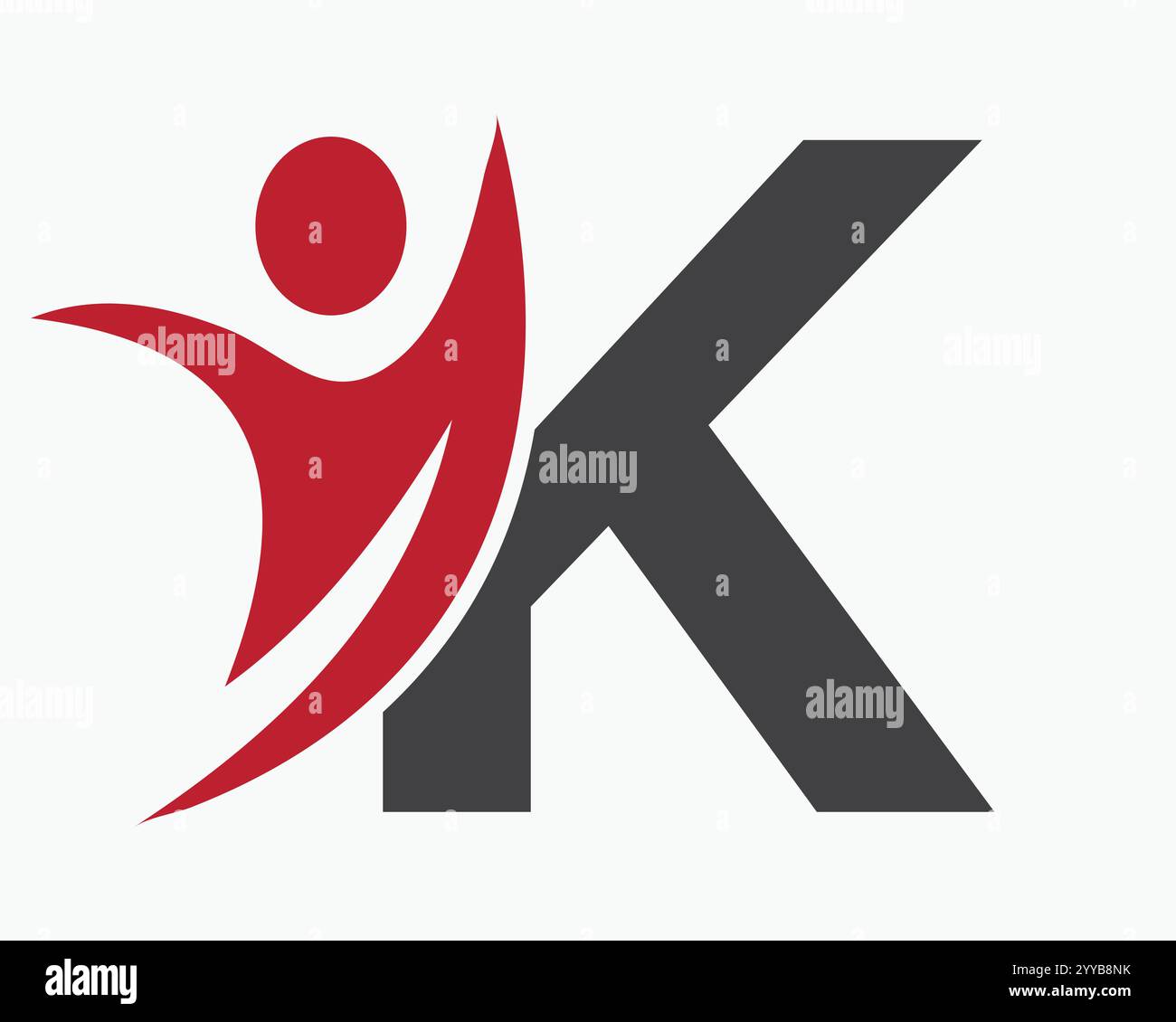 Initial Letter K Wellness Logo Concept With Human Symbol For Healthcare ...