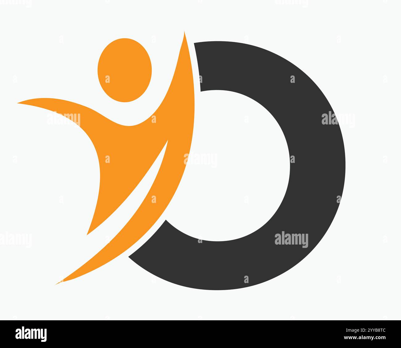 Initial Letter O Wellness Logo Concept With Human Symbol For Healthcare ...