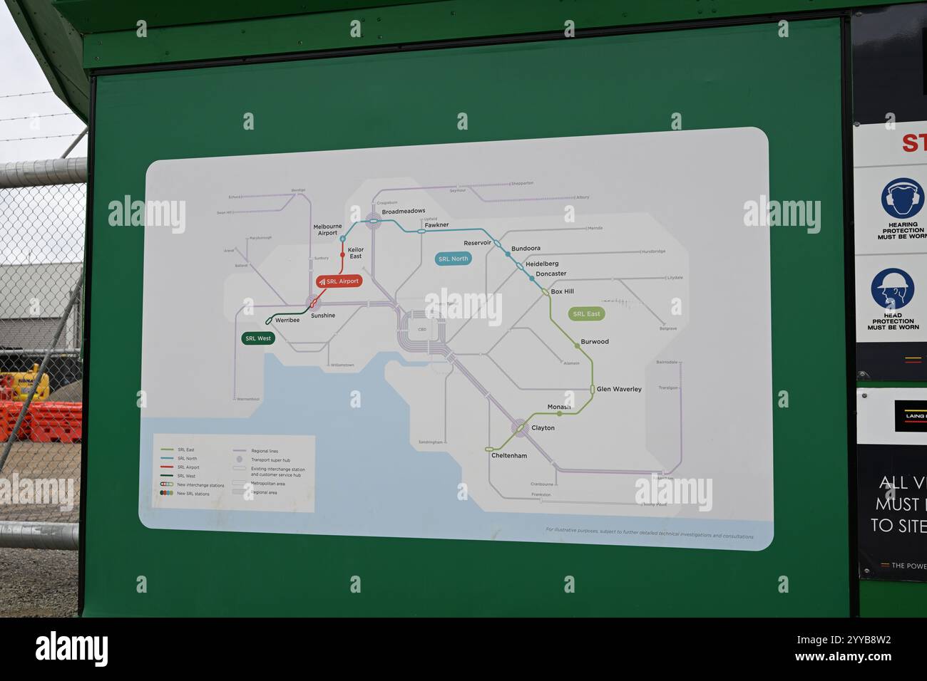 Map of the proposed Suburban Rail Loop, next to the construction site ...