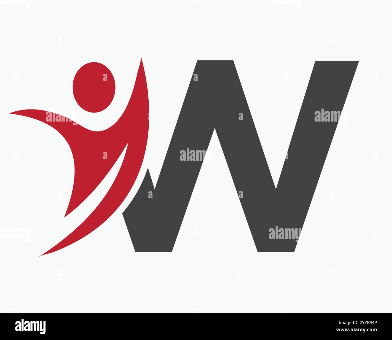Initial Letter W Wellness Logo Concept With Human Symbol For Healthcare ...
