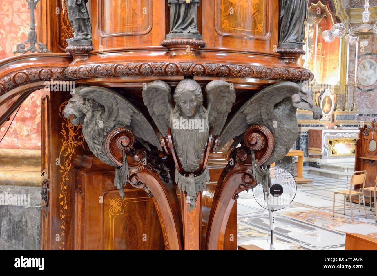 Pulpit of St. Lawrence's Catholic Church, Birgu-Vittoriosa, Malta ...