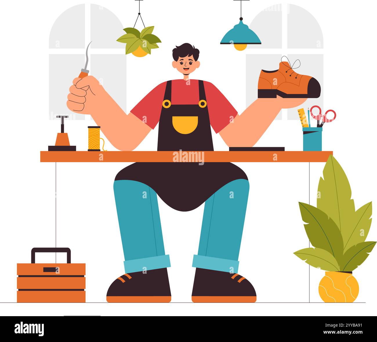 Shoemaker hammer shoe cartoon hi-res stock photography and images - Alamy