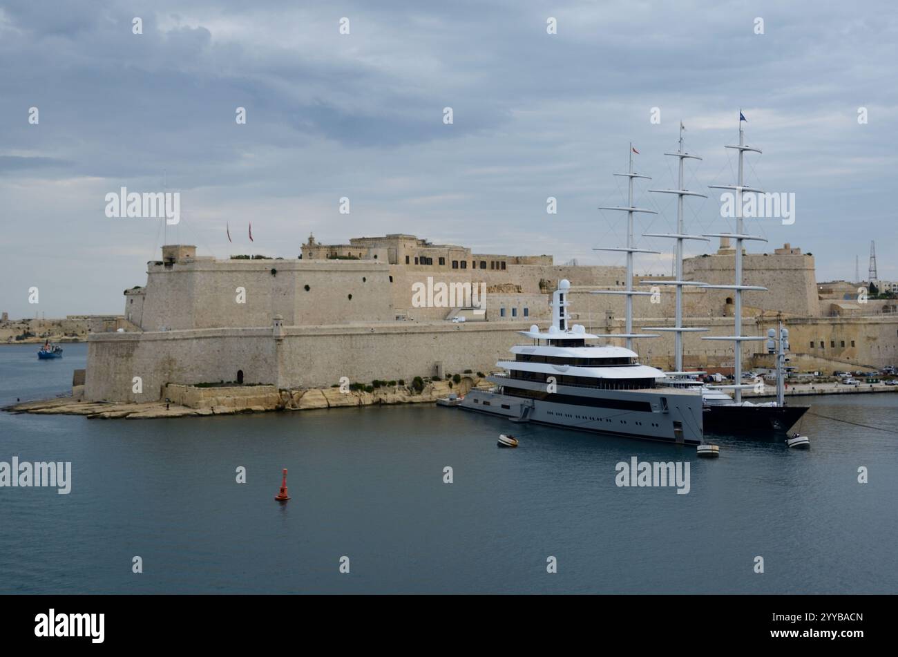 Fort St. Angelo, Birgu-Vittoriosa, view from Senglea-L-Isla, Malta ...