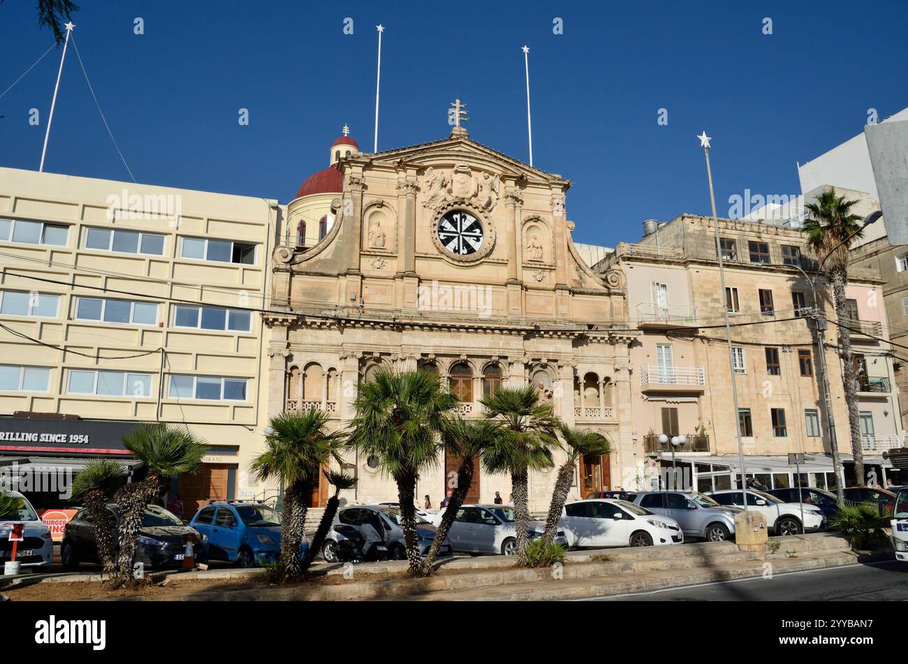 Parish Church of Jesus of Nazareth, Sliema Malta, Europe Stock Photo ...
