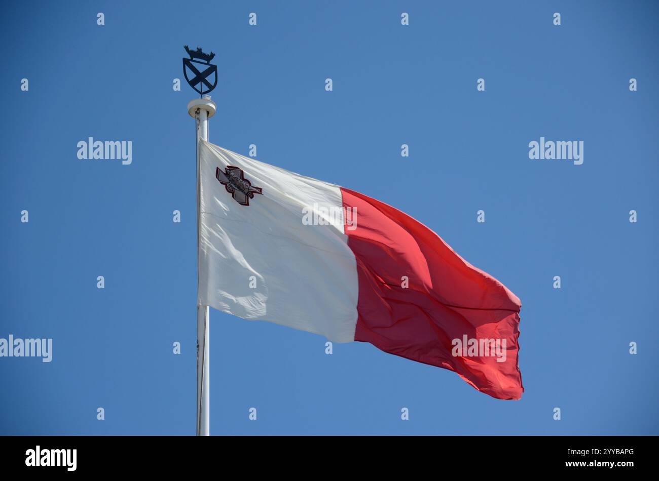 Maltese Flag, Kunvent Street, Zabbar, Malta, Europe Stock Photo - Alamy