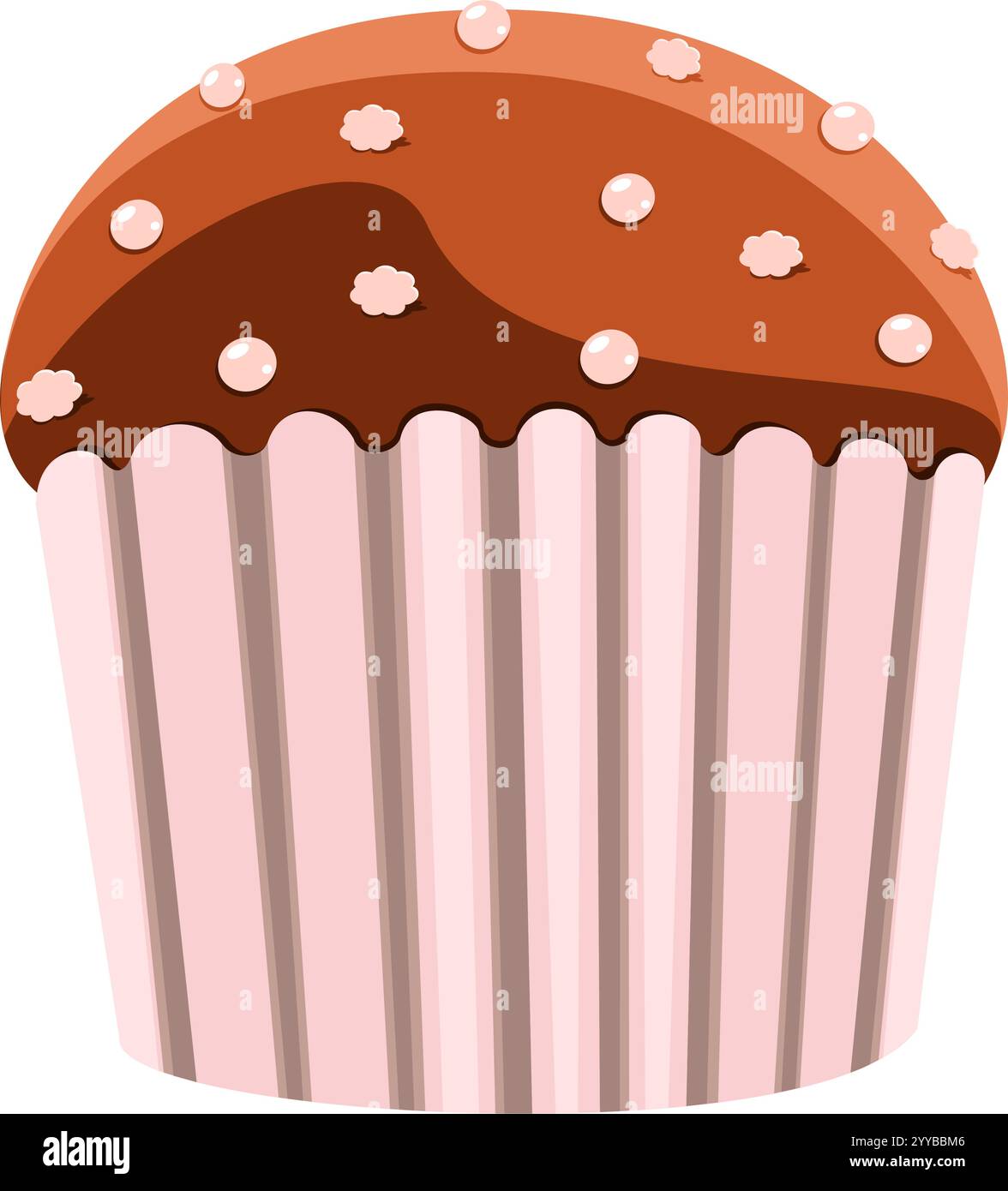 Chocolate cupcake with icing vector illustration Stock Vector Image & Art - Alamy