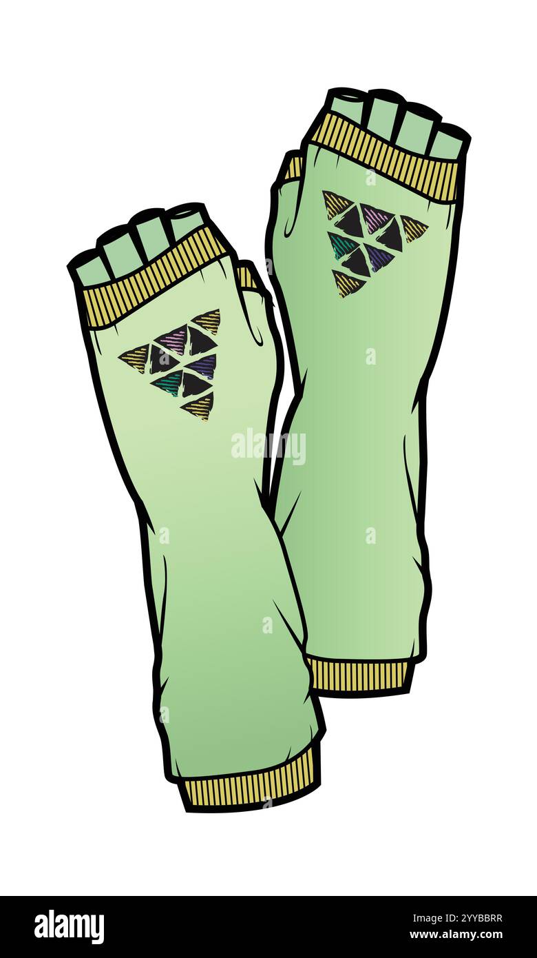 Fingerless arm warmer gloves illustration hi-res stock photography and ...