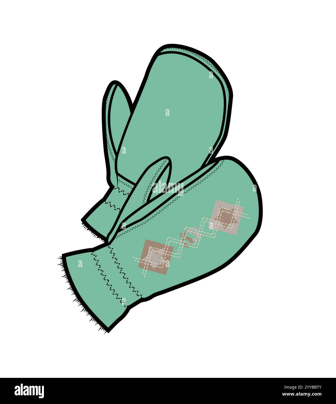 Women mittens technical drawing hi-res stock photography and images - Alamy