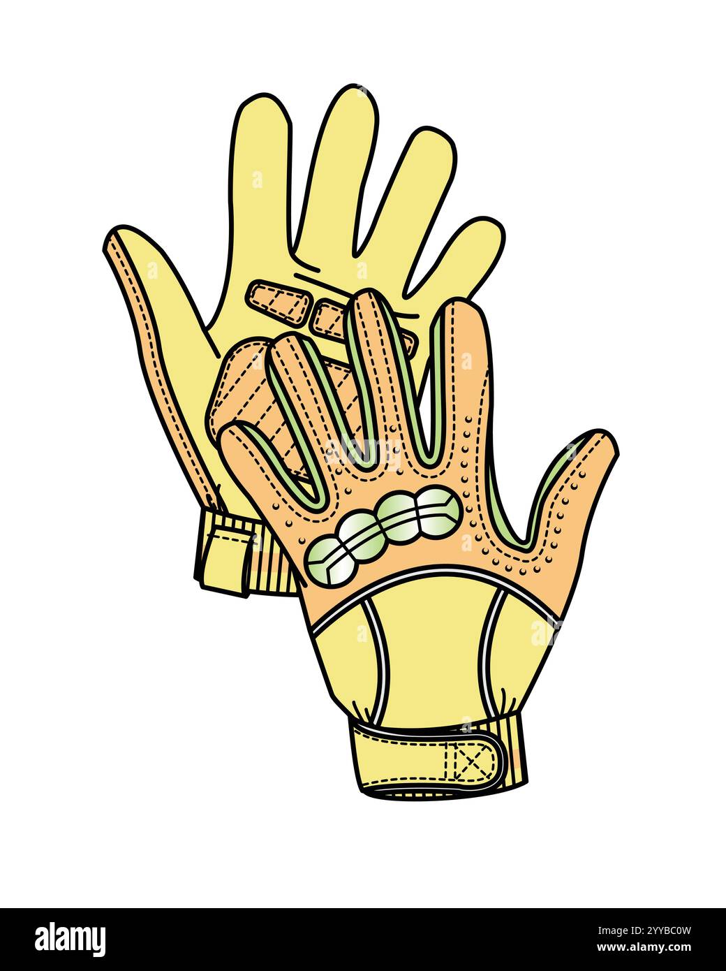 Sports gloves vector mockup template technical drawing Stock Vector ...