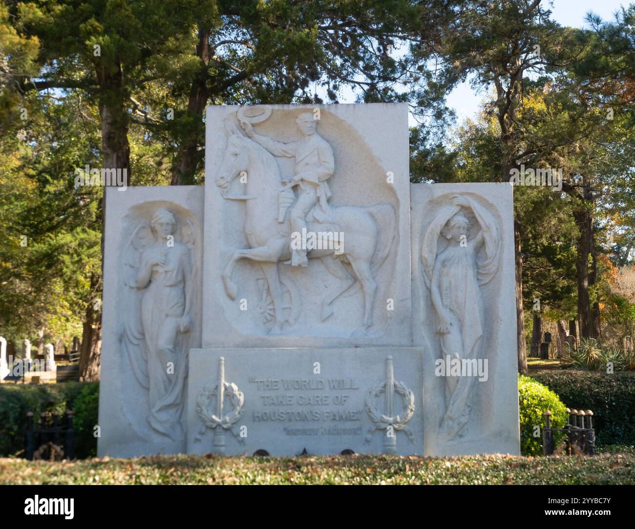 Engraved tomb monument on the gravesite of General Sam Houston, the ...
