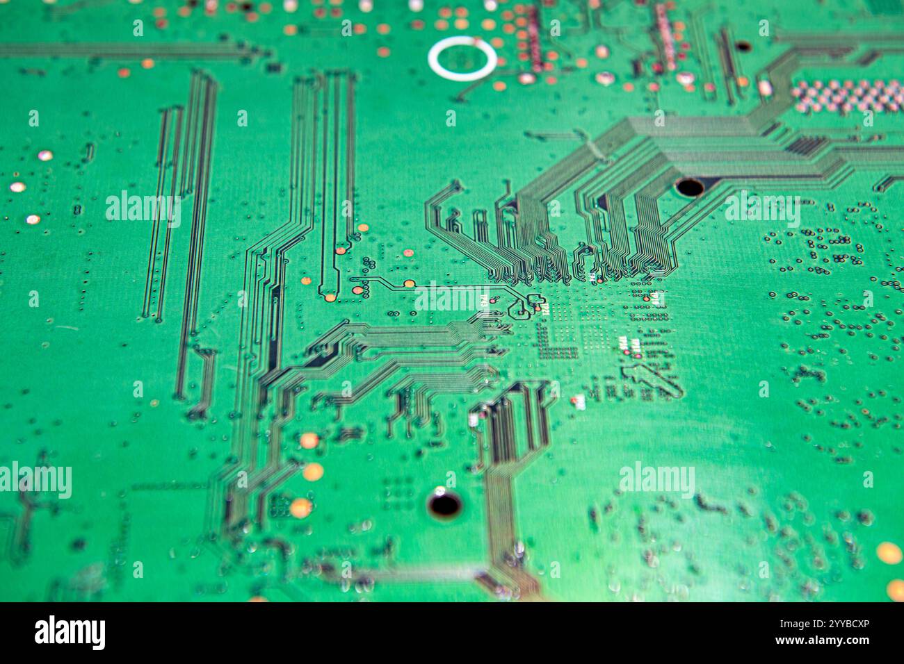 Electronic circuit board close up. Electronic computer hardware technology. Motherboard chip ...