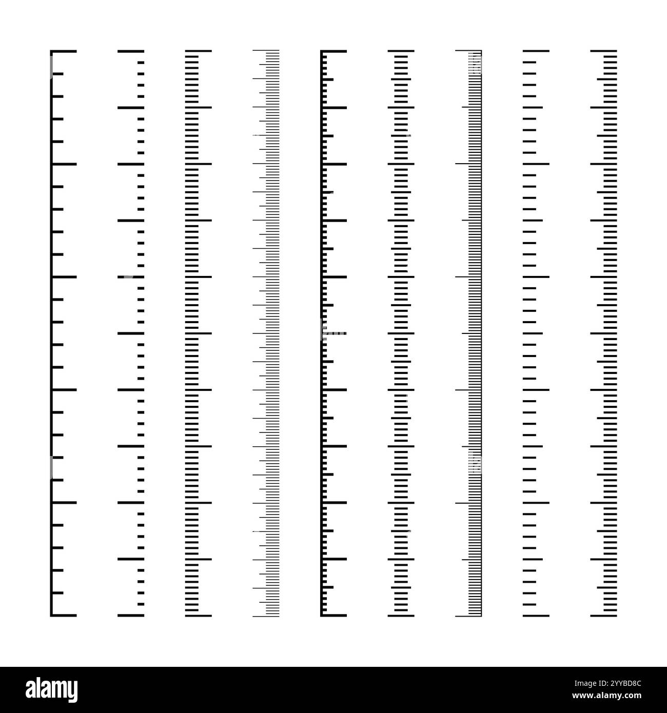Vertical measurement scales with divisions. Realistic scale for ...