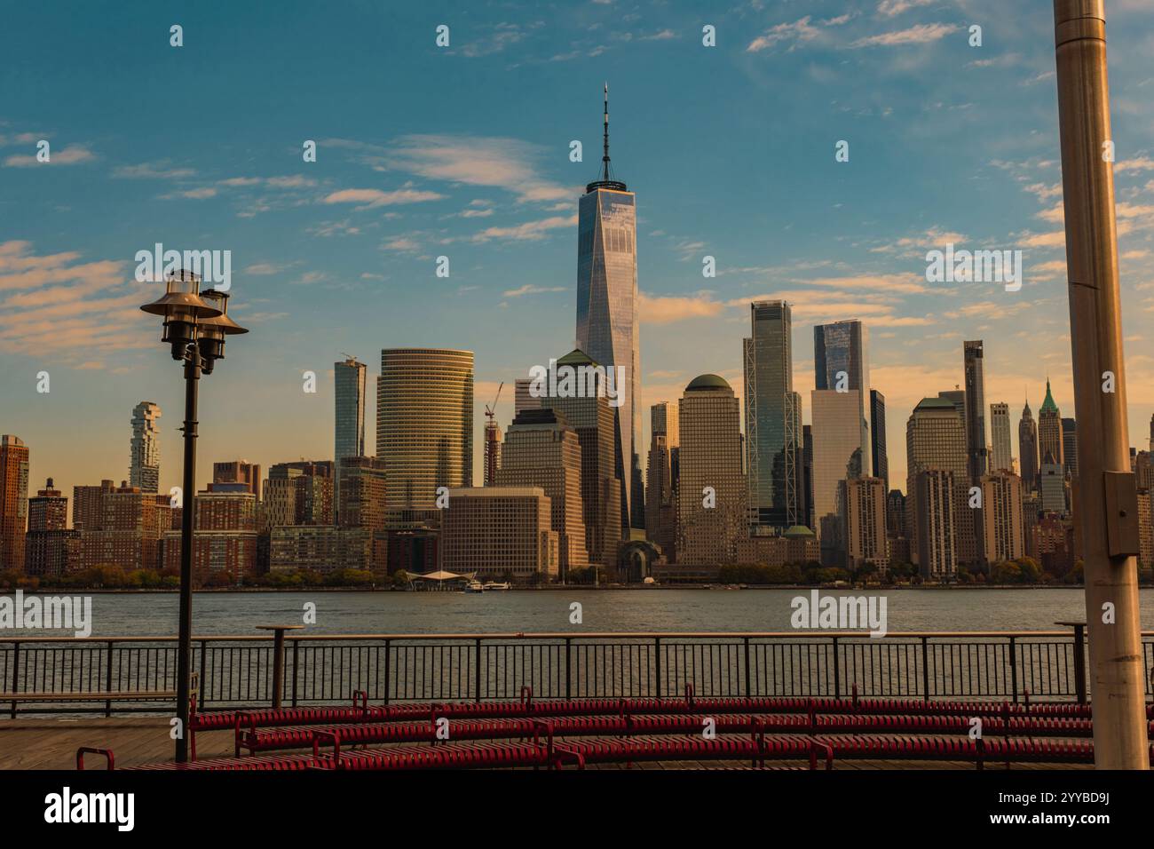 New York cityscape. One World Trade Center. WTC memorial. New York ...