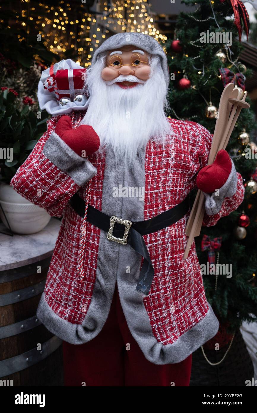 A statue of Santa Claus in front of a cafe. In Izmir, Turkey's largest ...