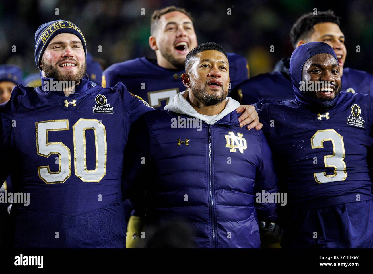 December 20, 2024: Notre Dame head coach Marcus Freeman stands with ...