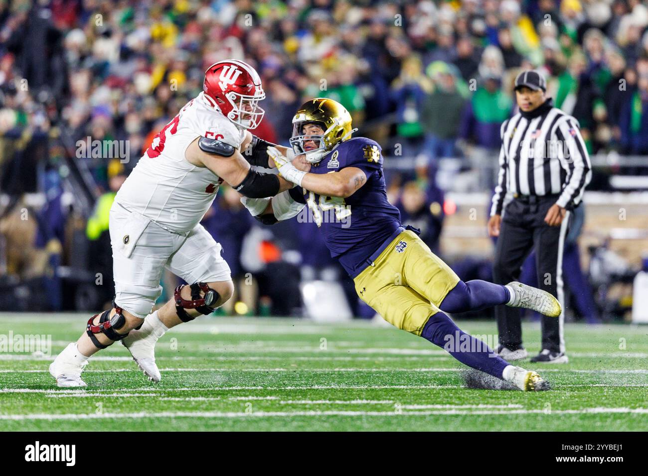 December 20, 2024: Indiana offensive lineman Mike Katic (56) and Notre ...