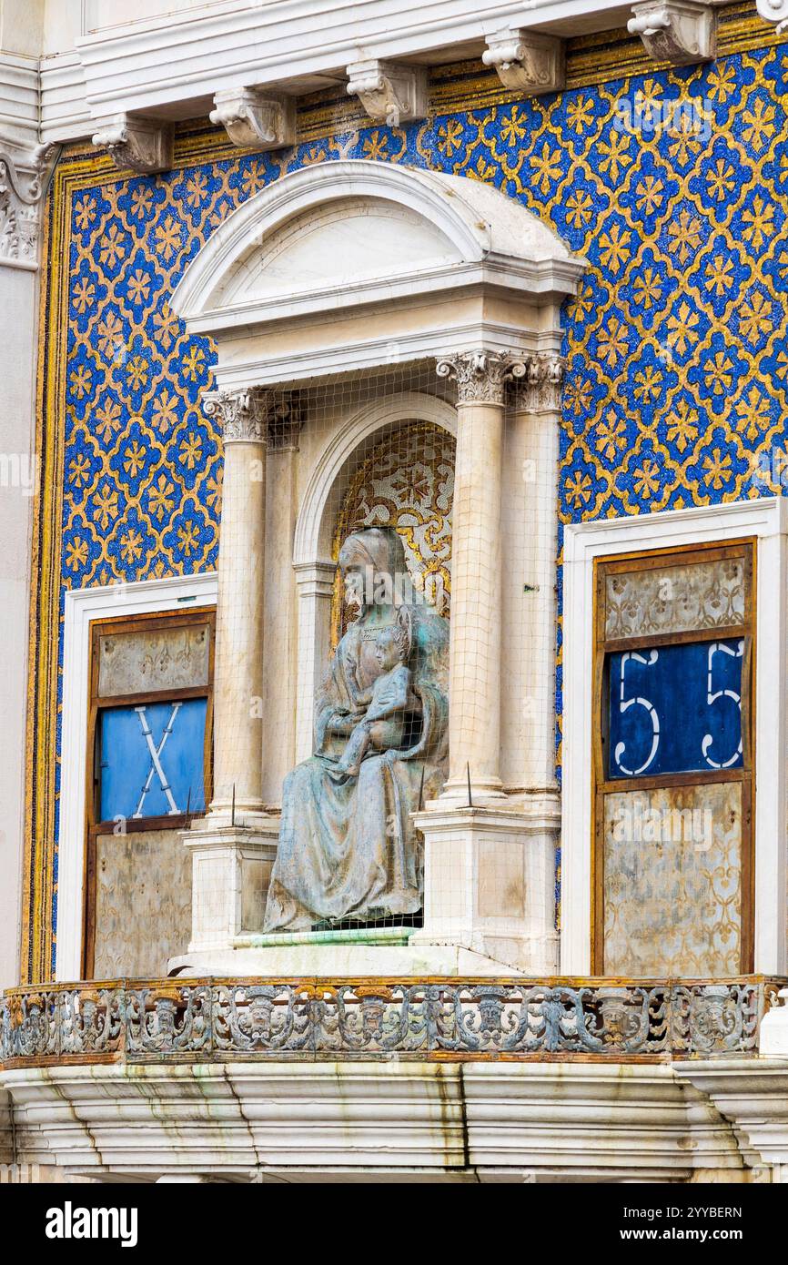 Italy, Venice. Piazza San Marco. Saint Mark's Clock Tower detail ...