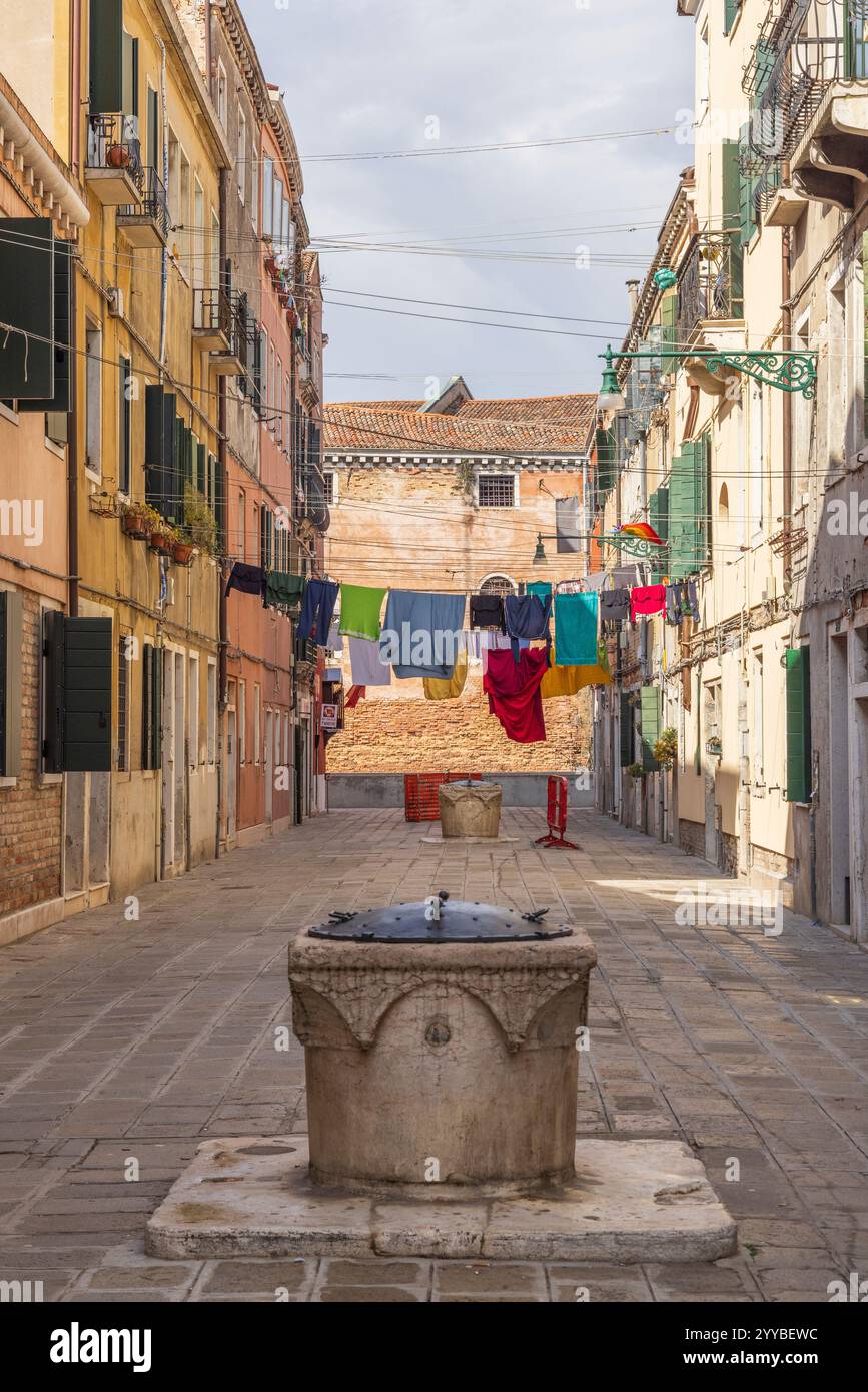 Italy, Venice. Arsenale neighborhood, Castello district. Laundry ...